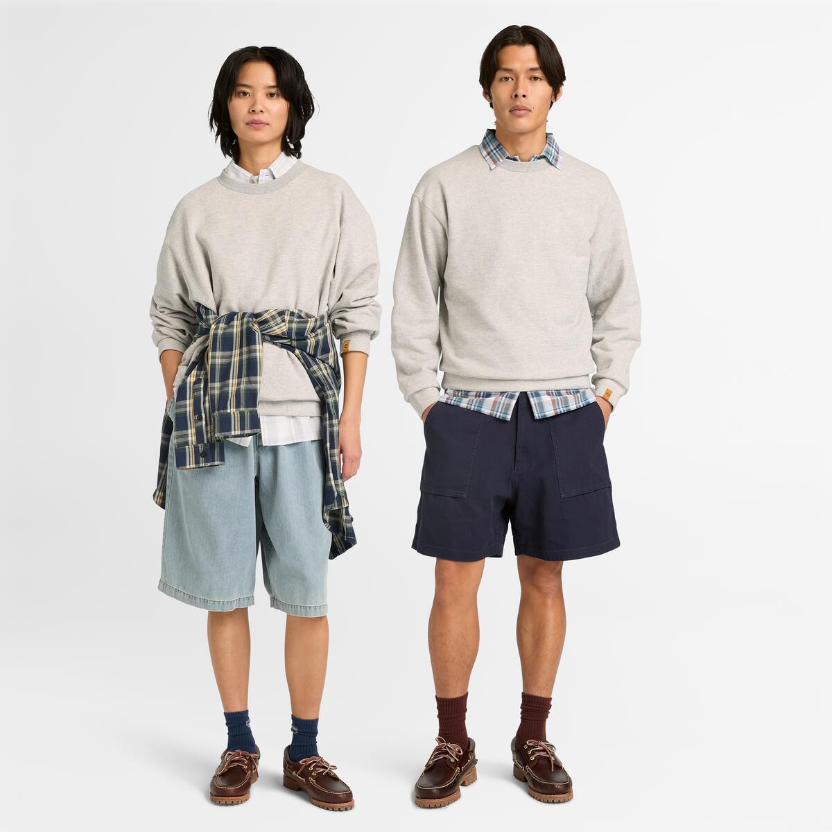Buy Tokyo Design Collective Herringbone Crew in Medium Grey Heather ...