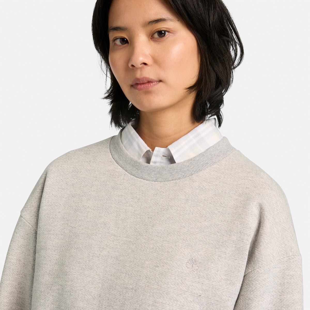 Buy Tokyo Design Collective Herringbone Crew in Medium Grey Heather ...