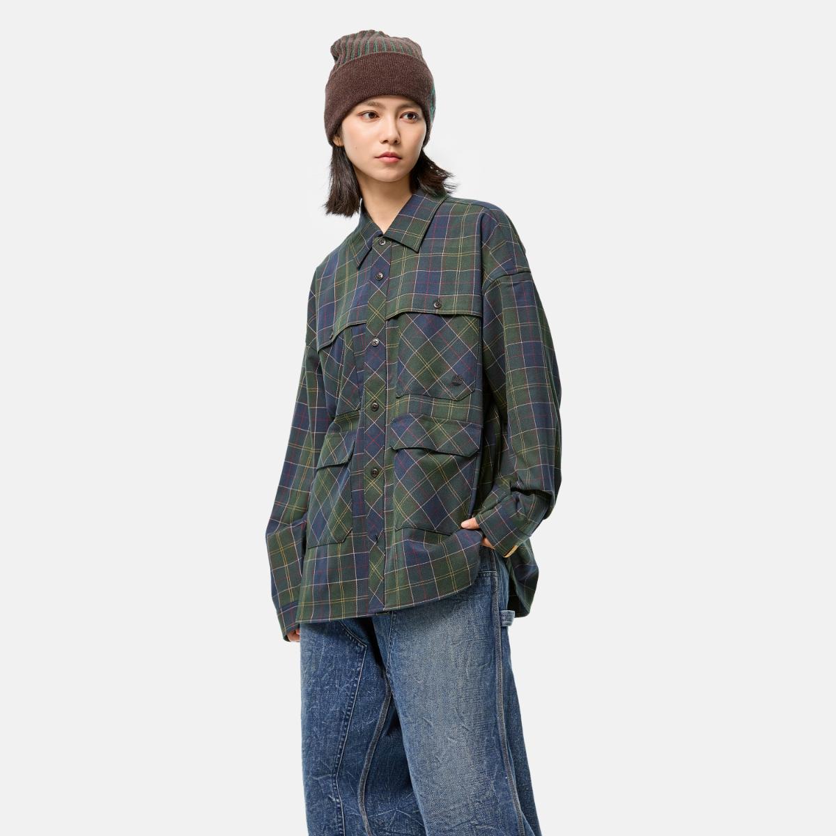 Buy Unisex Tokyo Design Collective Utility Pocket Shirt in Green Gables ...